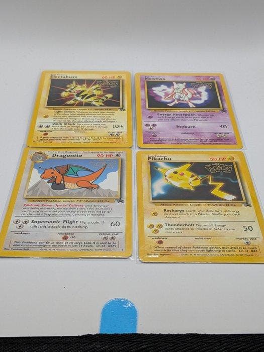 ② Pokémon - 4 Card - Pikachu, Electabuzz, Mewtwo, Dragonite WP ...