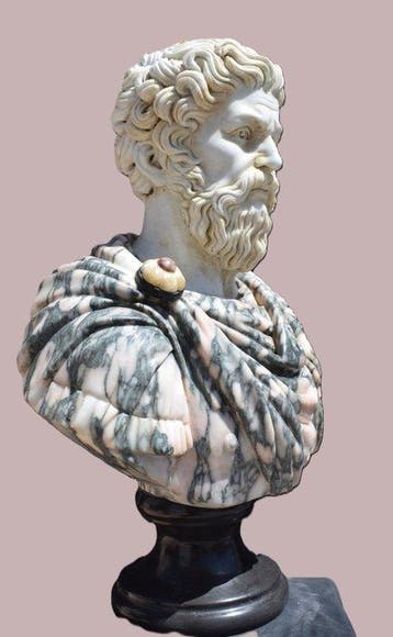 ② sculptuur, Busto imperatore Marco Aurelio - 62 cm - Marmer ...