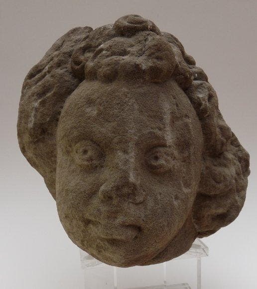 ② Post medieval Sandstone Early to Mid-18th Century Head of a ...