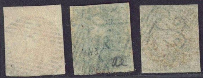 ② België 1849/1851 - 3 prachtig gerande en gestempelde zegels ...
