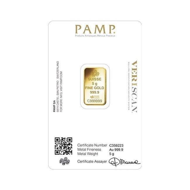 ② 5 gram - Goud .999 - 5g .9999 Fine Gold Bar PAMP Suisse Lady ...